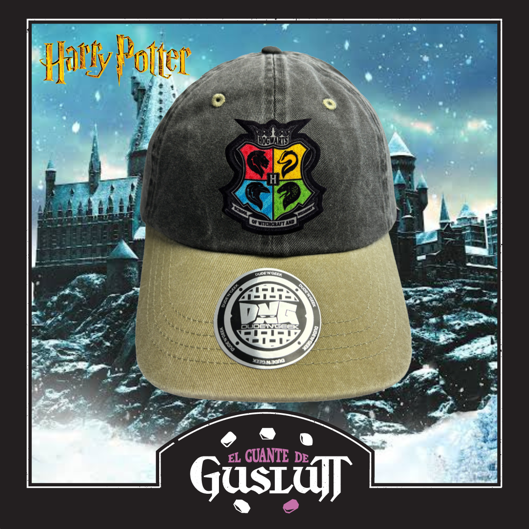 Gorra Harry Potter “Hogwarts School” Gris-Beige Vintage